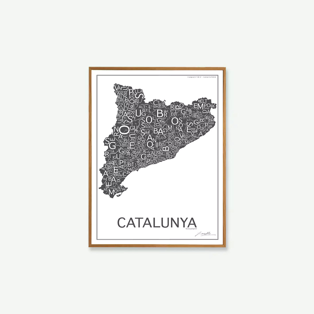 “Map of Catalonia – Artistic Cartographic Poster” – CityArtPrint